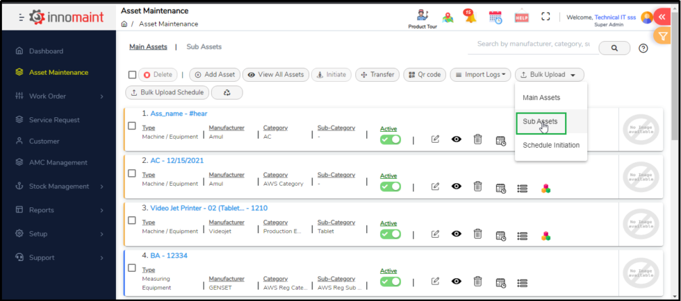Extended Bulk Actions and Customizable Workflows | Innomaint