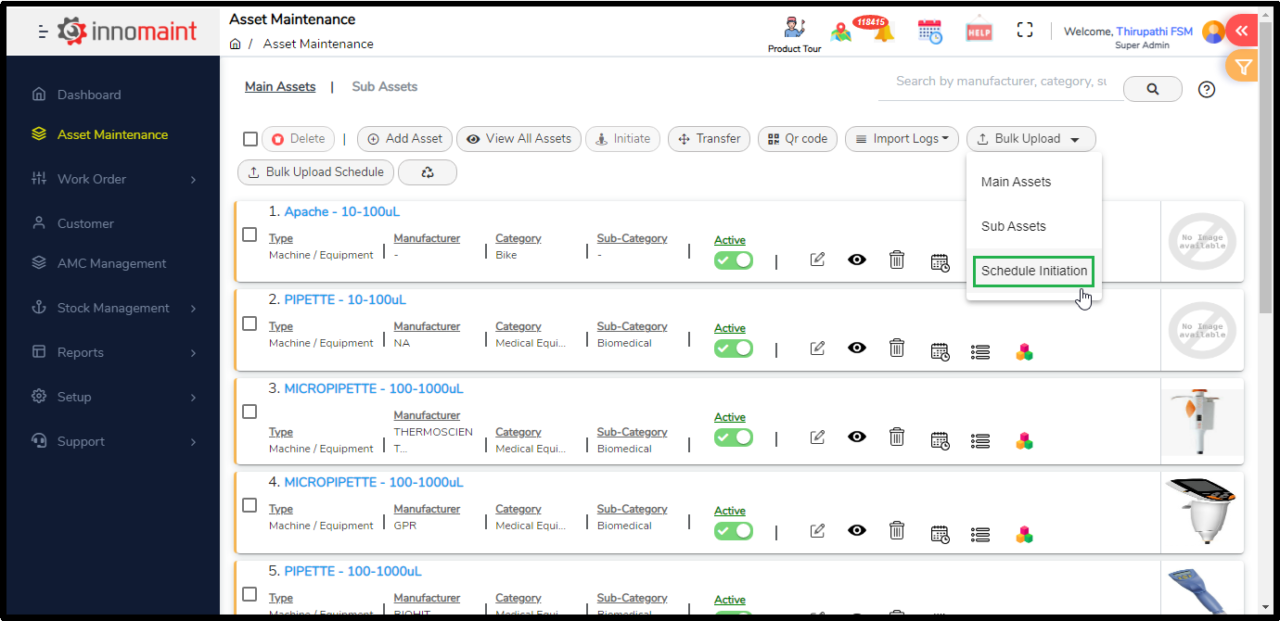 Extended Bulk Actions and Customizable Workflows | Innomaint